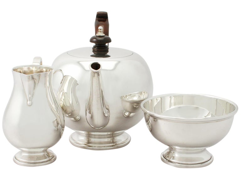 English Sterling Silver Bachelor Three-Piece Tea Service at 1stDibs