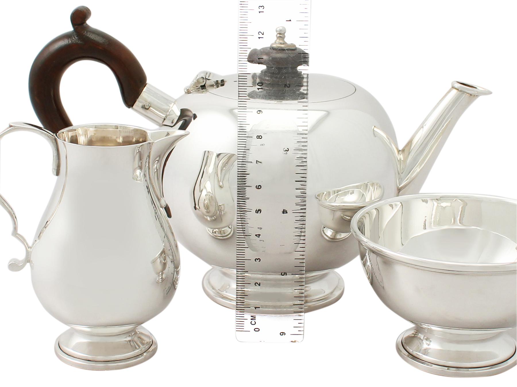 English Sterling Silver Bachelor Three-Piece Tea Service at 1stDibs