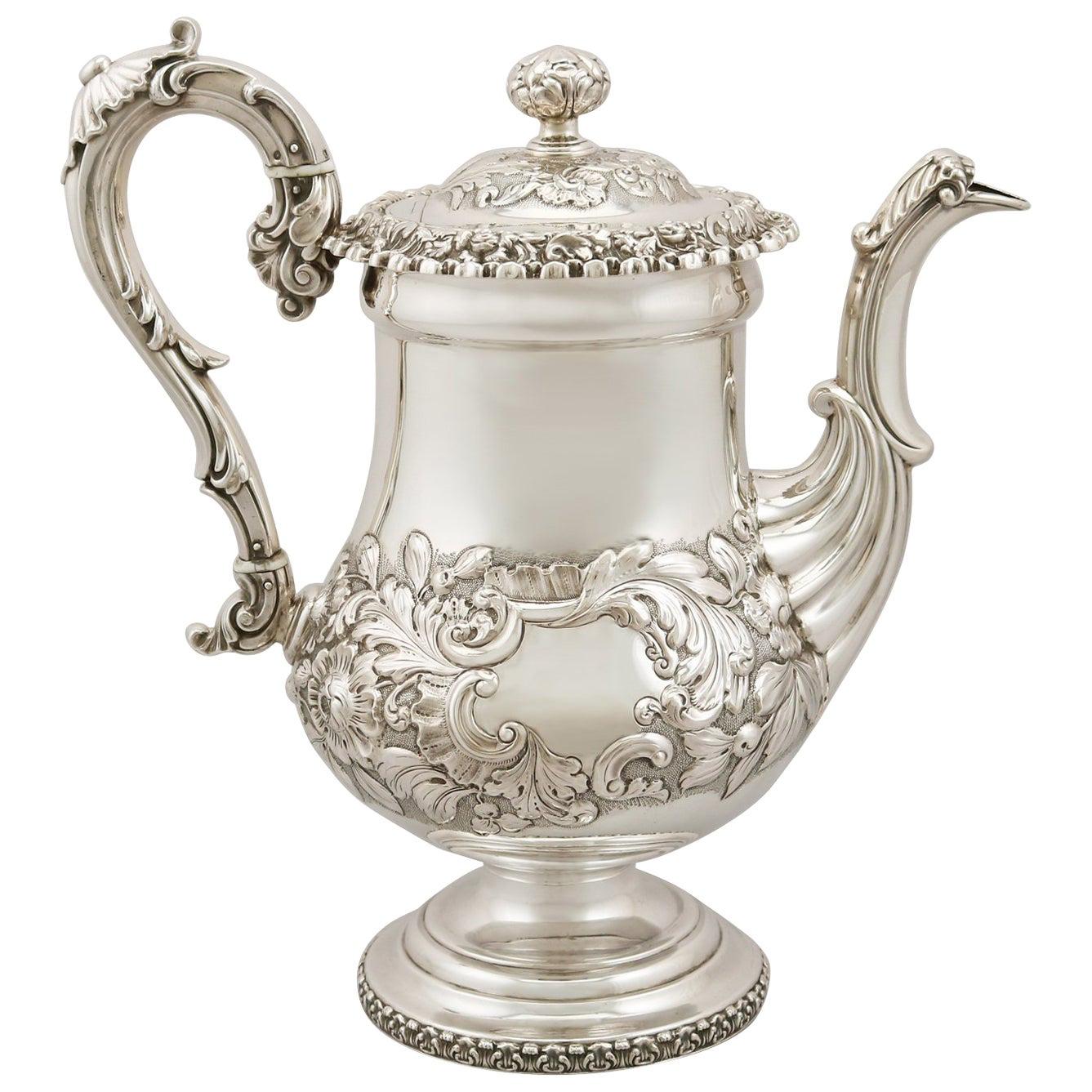 Sterling Silver Coffee Pot, Antique George II at 1stDibs