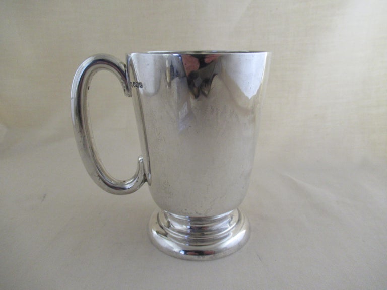 English Sterling Silver Half Pint Mug Hallmarked:- Sheffield 1945 For ...