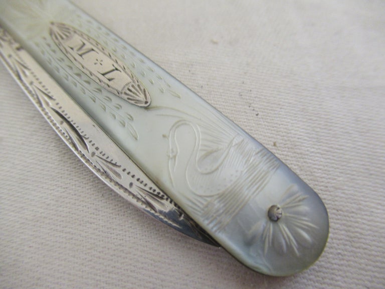 English Sterling Silver and M of P Victorian Fruit Knife Hallmark ...