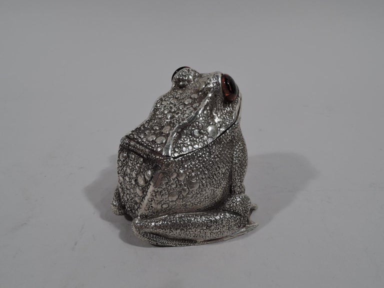 English Sterling Silver Novelty Frog Mustard Pot by Richard Comyns For ...
