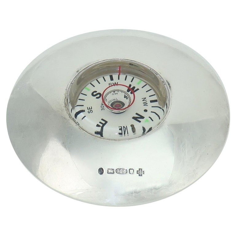 English Sterling Silver Swiss Made Pocket Compass at 1stDibs