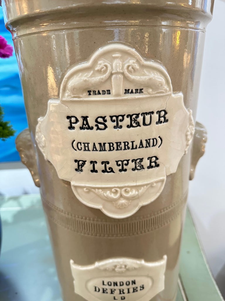 English Stoneware Water Filter Table Lamp For Sale at 1stDibs