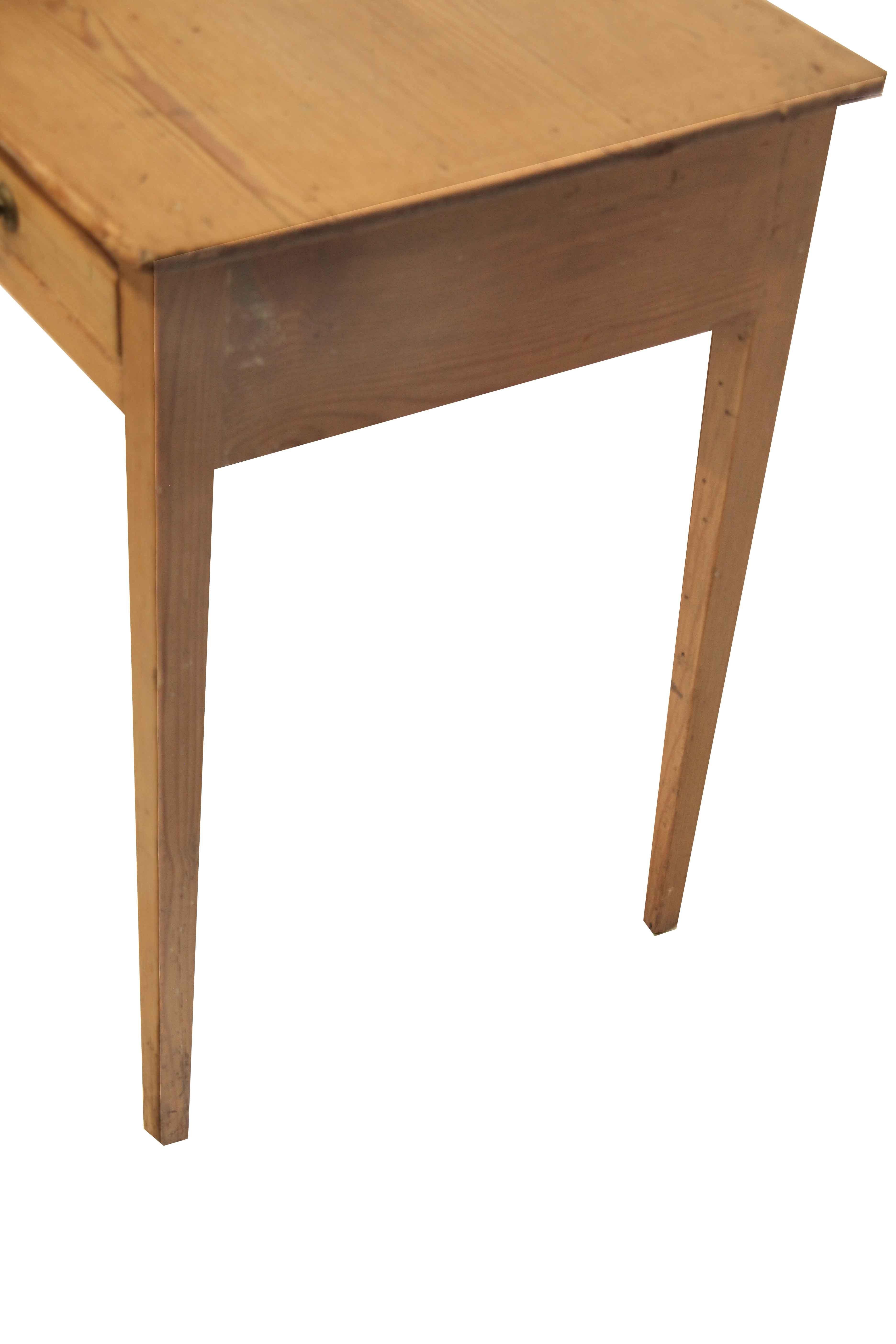 English Stripped Pine Two Drawer Table For Sale at 1stDibs