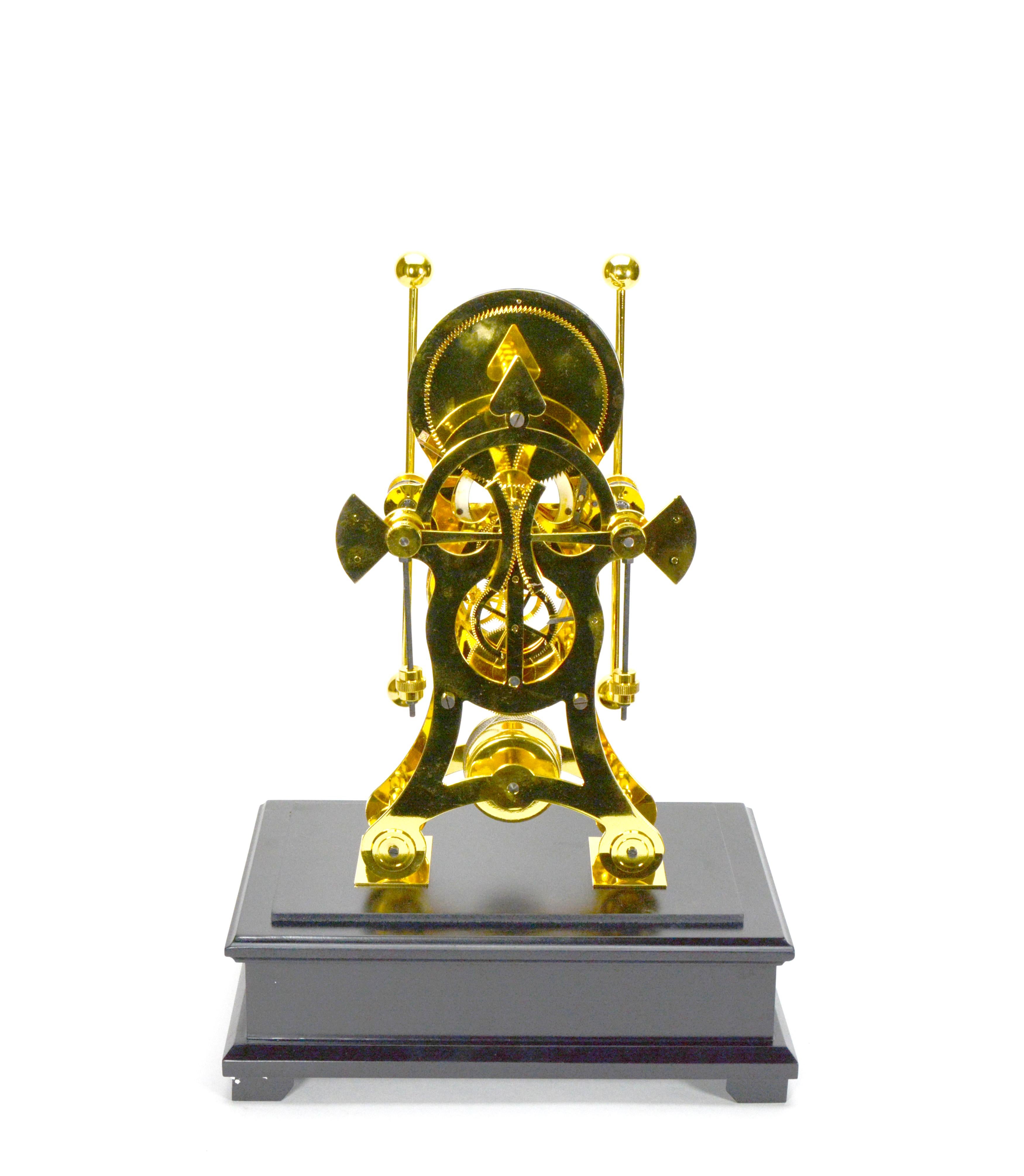 English Style 24K Grasshopper Fusee Double Pendulum Skeleton Sea Clock ...