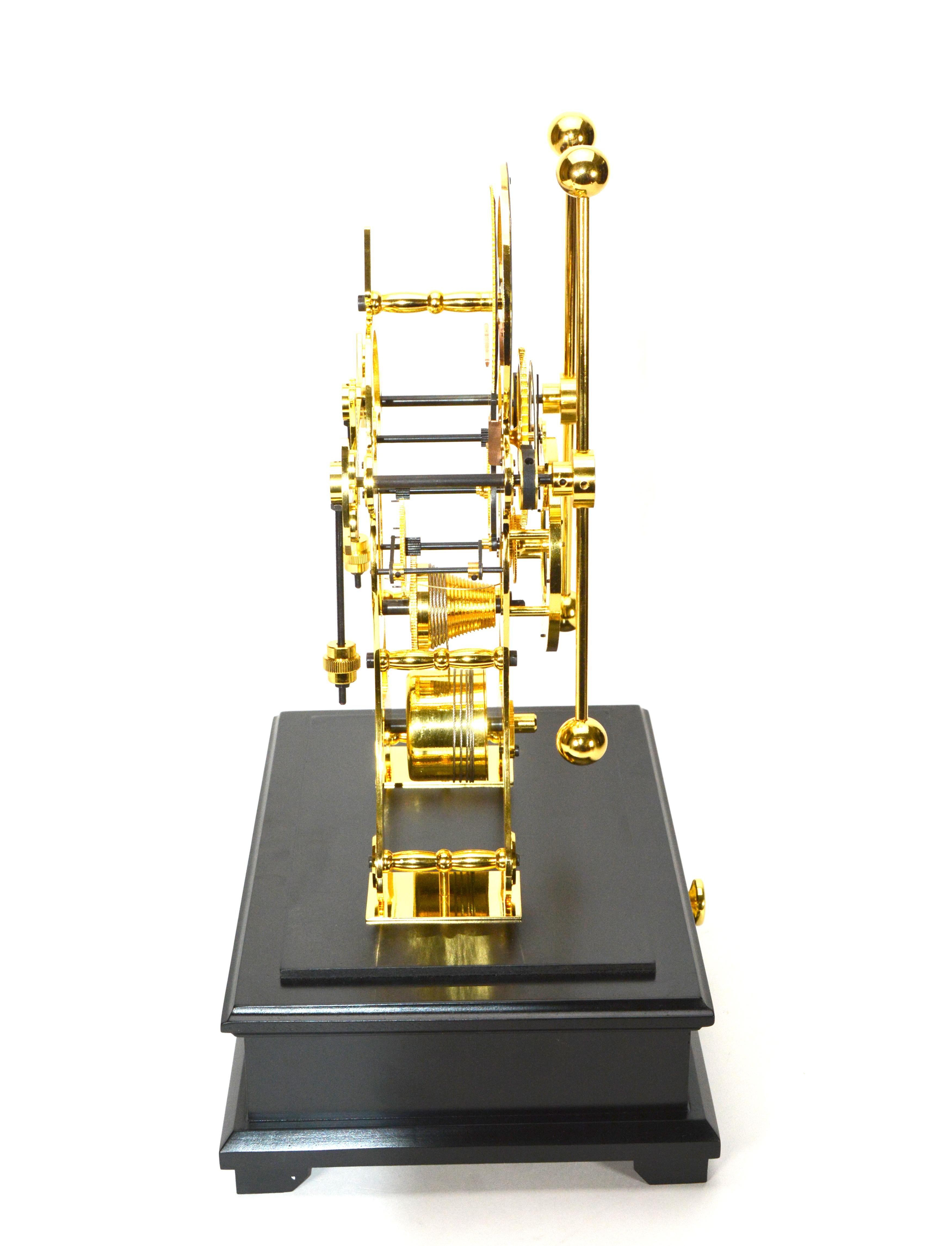 English Style 24K Grasshopper Fusee Double Pendulum Skeleton Sea Clock ...