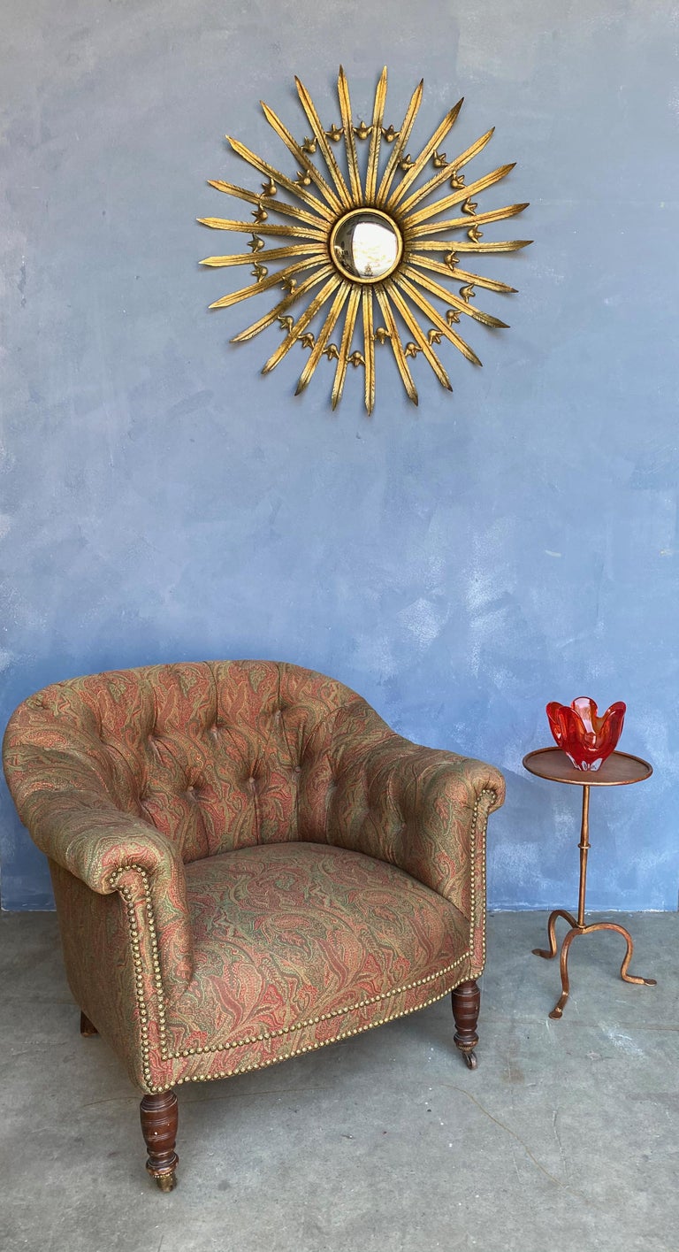 English Style Club Chair in Paisley Fabric at 1stDibs | paisley club chair