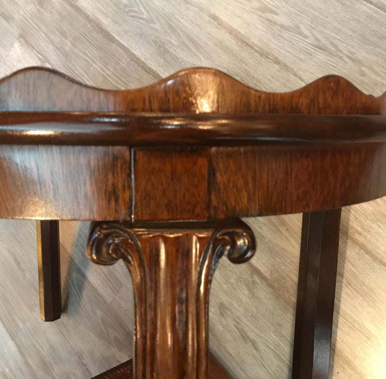 English Style Inlaid Mahogany Gallery Edge Coffee Table For Sale at ...