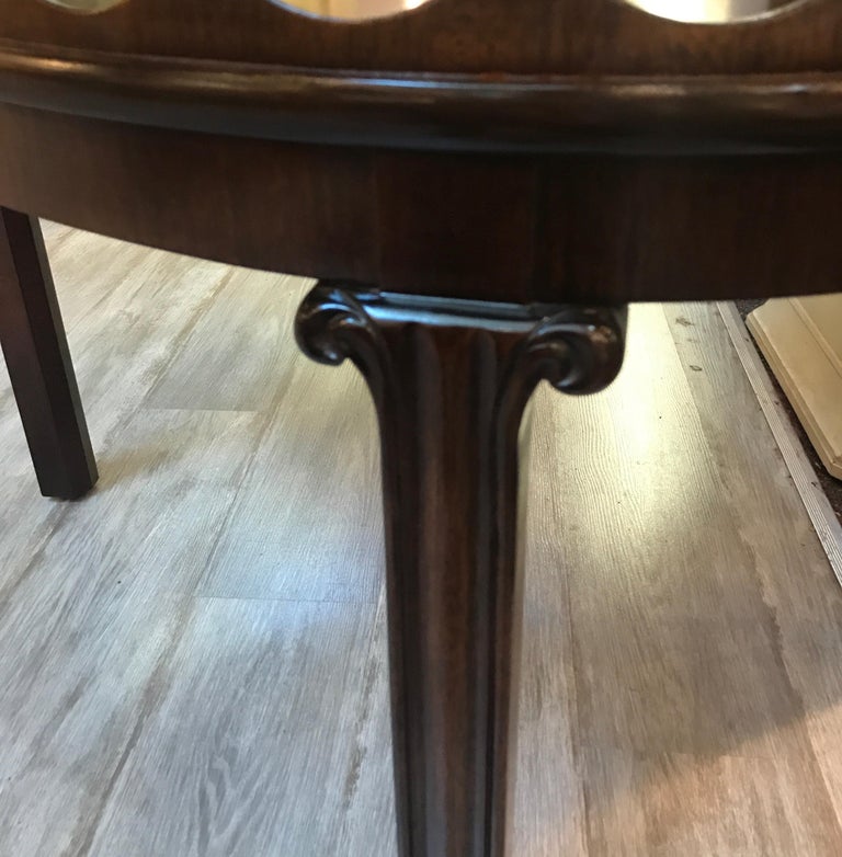 English Style Inlaid Mahogany Gallery Edge Coffee Table For Sale at ...