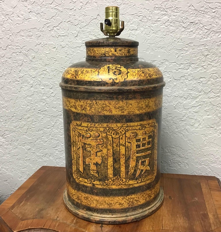 English Style Tea Caddy Lamp For Sale at 1stDibs