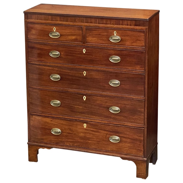 English Tall Chest or High Chest of Drawers of Mahogany at 1stDibs