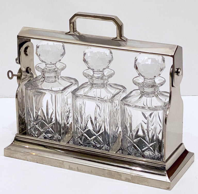 English Tantalus Drinks Set with Three Decanters by Mappin and Webb at ...