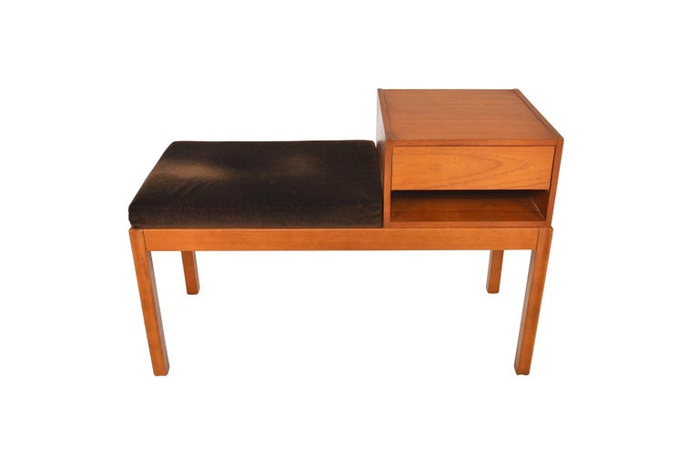 English Teak Telephone Bench by Chippy For Sale at 1stDibs