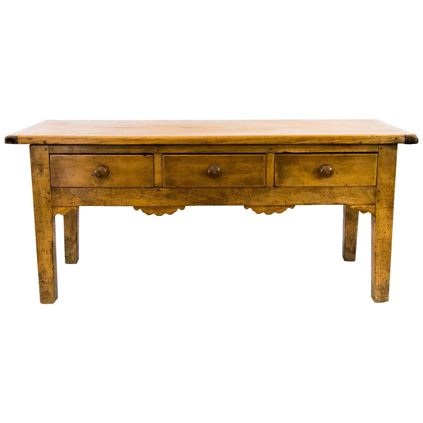 English Inlaid Marble-Top Serving Table For Sale at 1stDibs