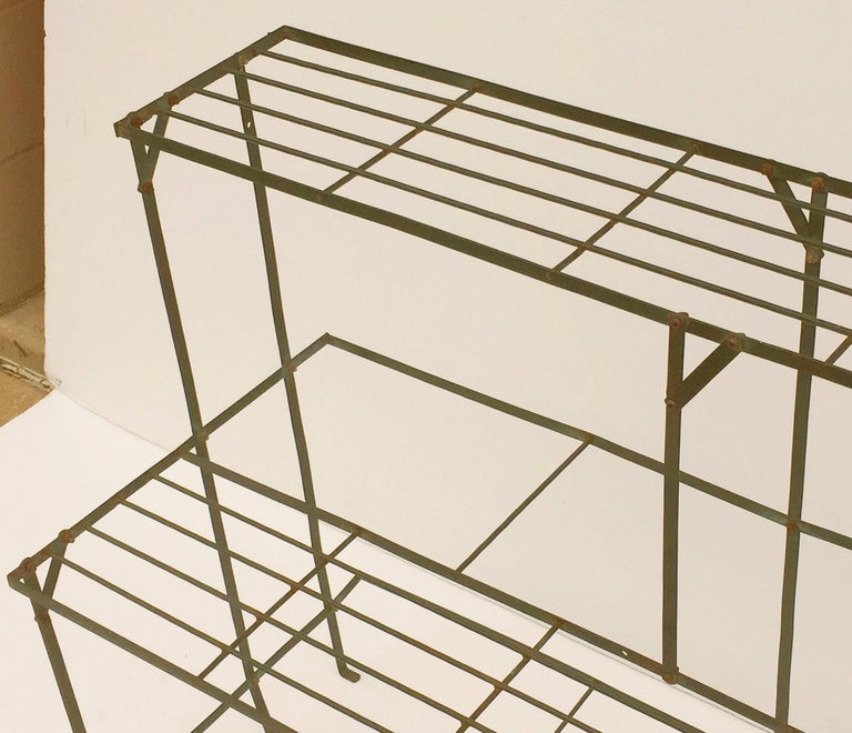 English Three-Tiered Rectangular Plant Stand of Painted Steel for the ...