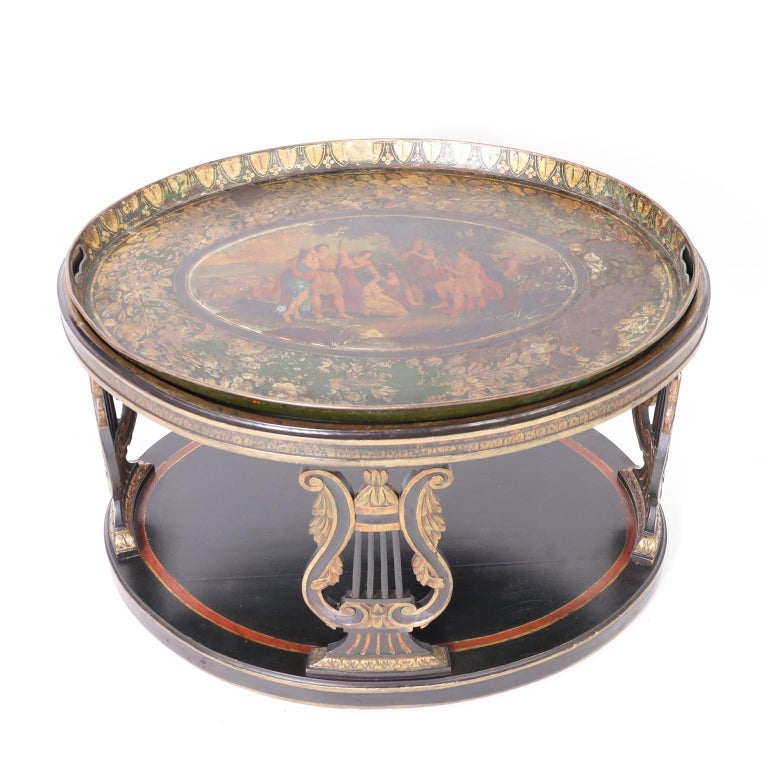 English Tole Tray Table For Sale at 1stDibs