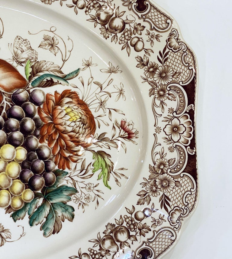 English Transferware Large Platter, Harvest Fruit Pattern by Johnson ...