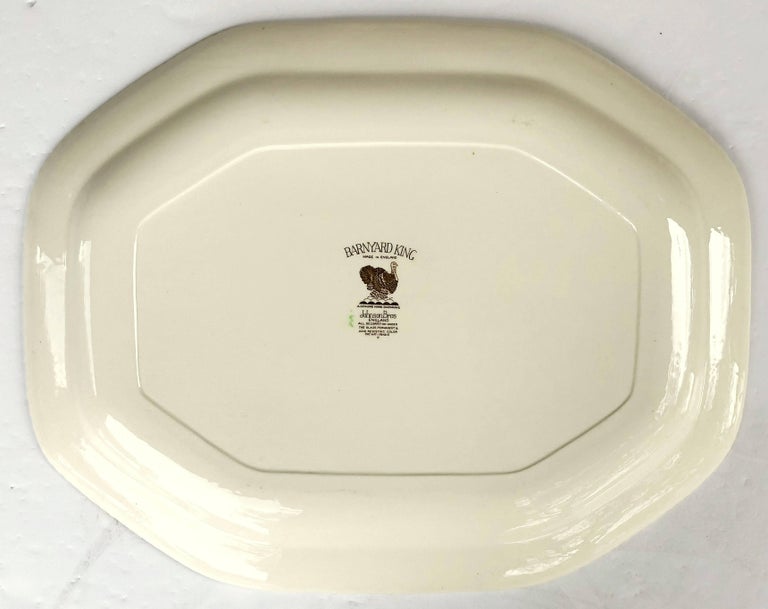 English Transferware Large Turkey Platter, Barnyard King by Johnson ...