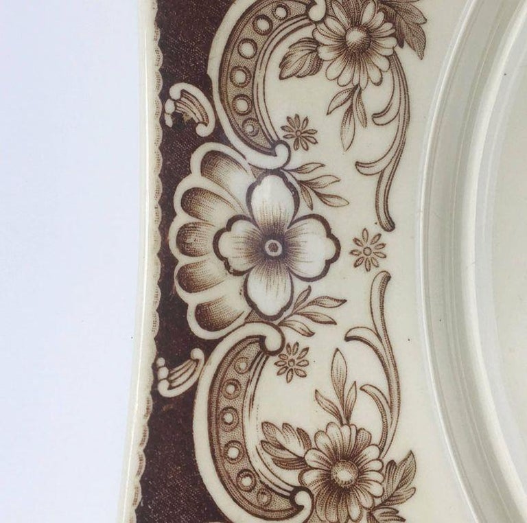 English Transferware Large Turkey Platter, Flying Turkeys by Johnson ...