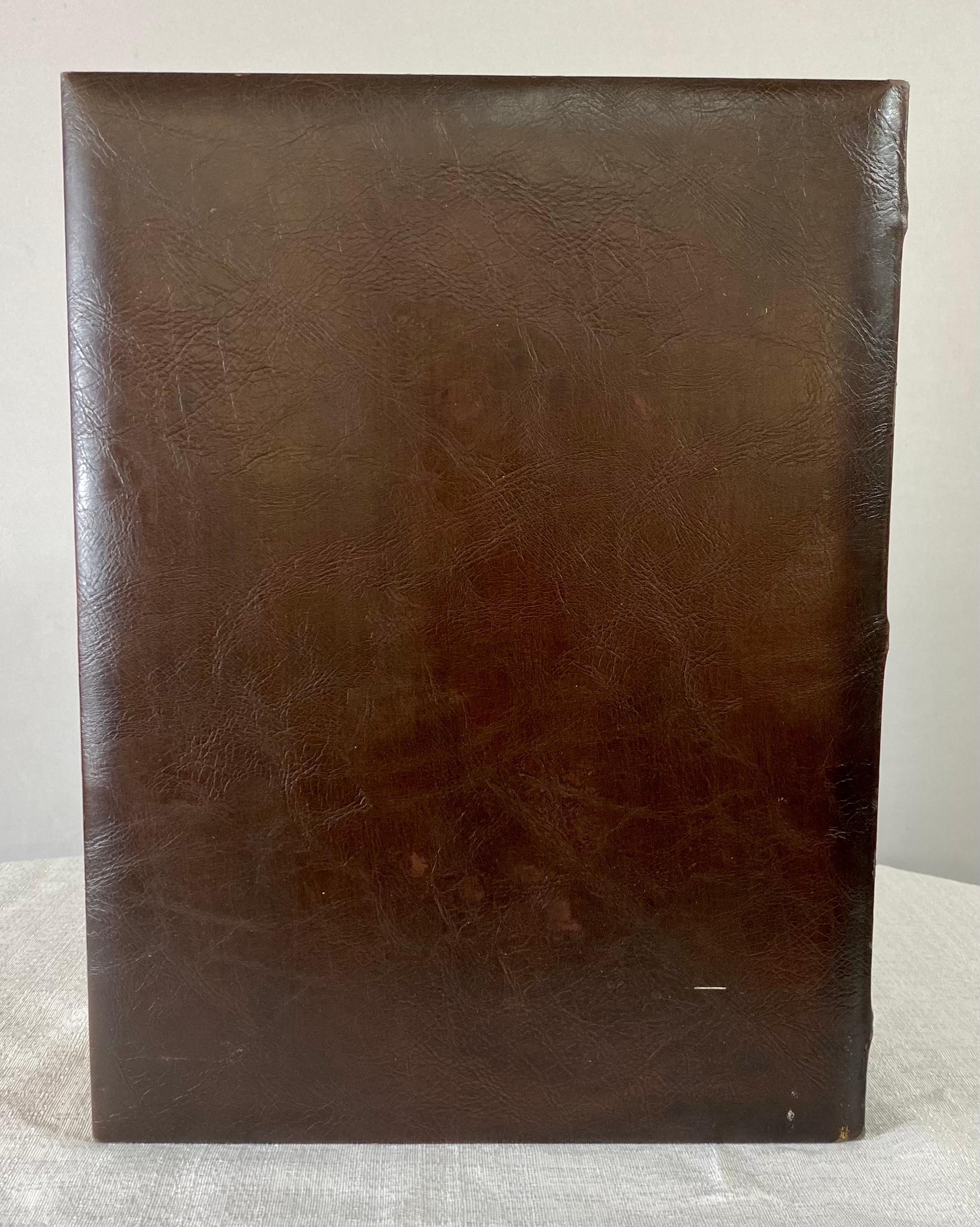 English Tudor style brown Leather Wooden Book Box For Sale at 1stDibs