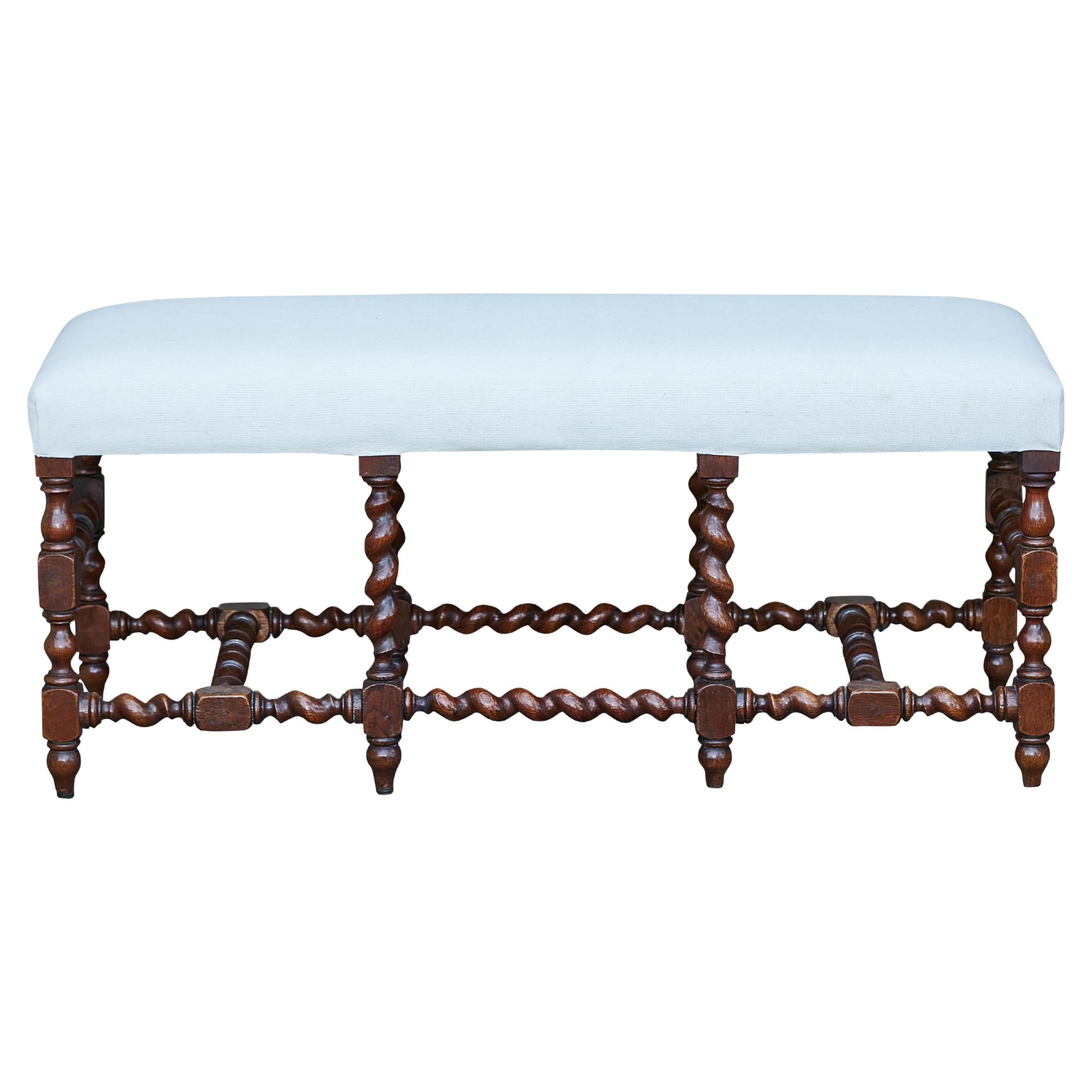 Long Barley Twist Bench at 1stDibs