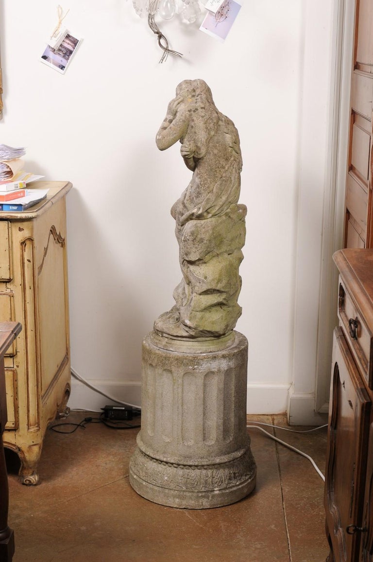 English Turn of the Century 1900s Carved Stone Statue of Venus Sitting ...