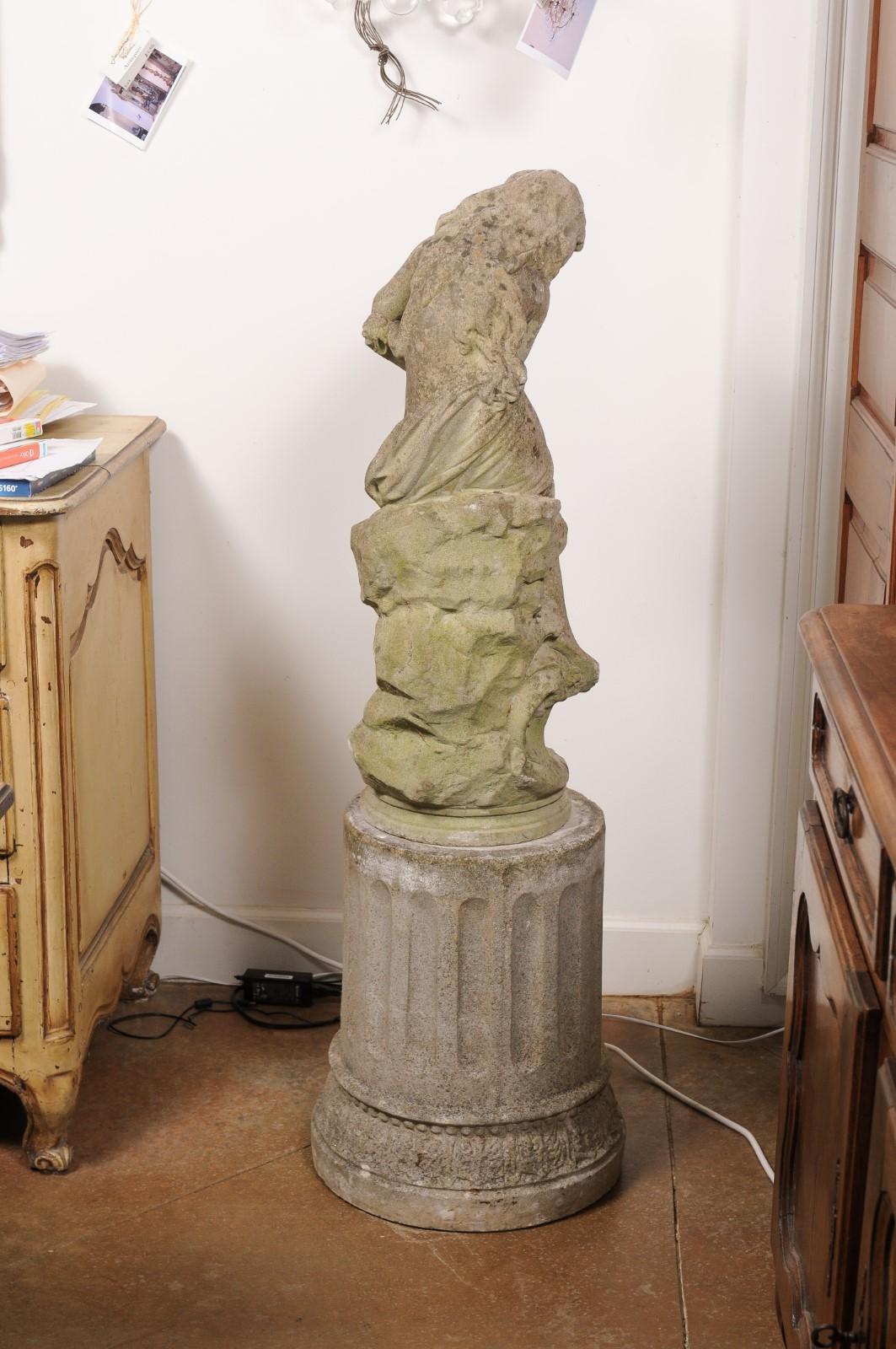 English Turn of the Century 1900s Carved Stone Statue of Venus Sitting ...