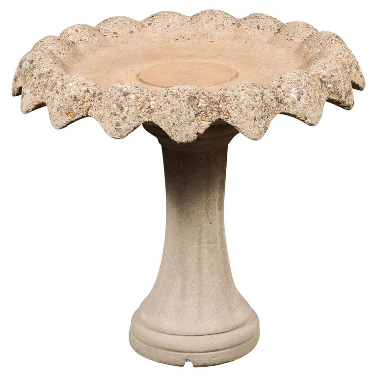 English Turn of the Century 1900s Composite Stone Bird Bath LiL For ...