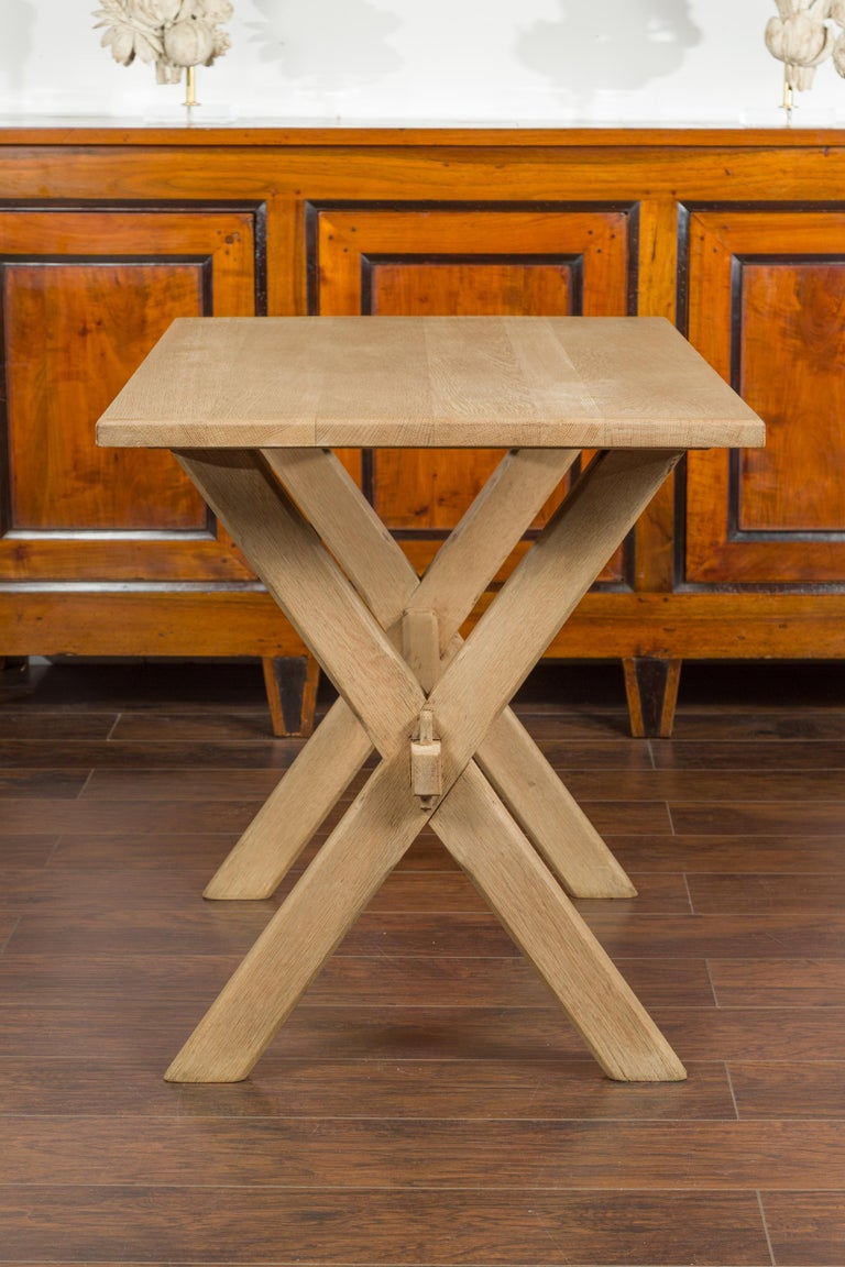 English Turn of the Century Oak Sawbuck Table with X-Form Base, circa ...