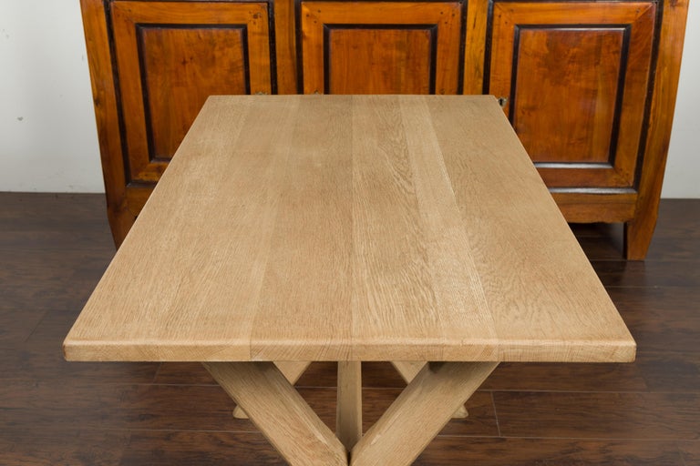 English Turn of the Century Oak Sawbuck Table with X-Form Base, circa ...