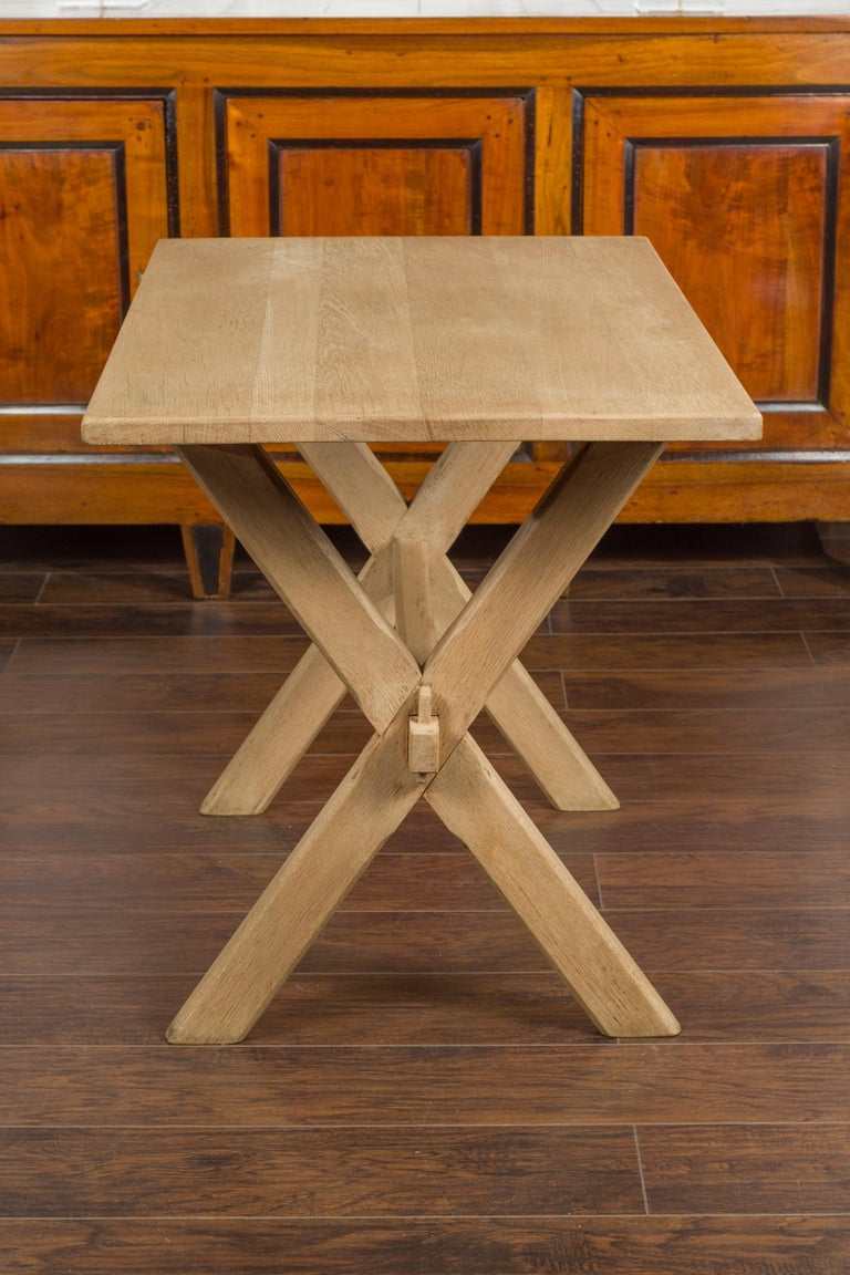 English Turn of the Century Oak Sawbuck Table with X-Form Base, circa ...