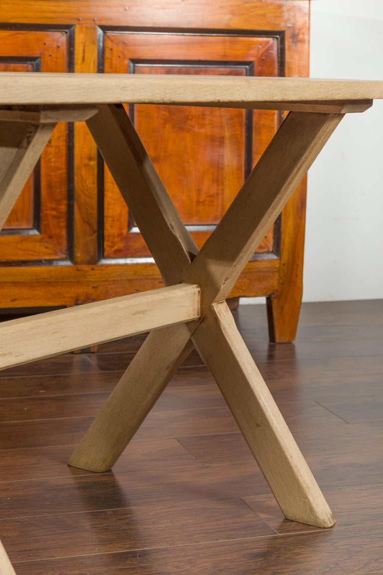 English Turn of the Century Oak Sawbuck Table with X-Form Base, circa ...