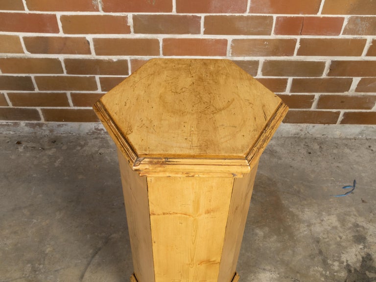 English Turn of the Century Rustic Pine Hexagonal Pedestal, circa 1900 ...