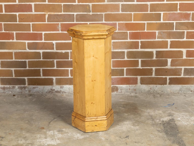 English Turn of the Century Rustic Pine Hexagonal Pedestal, circa 1900 ...