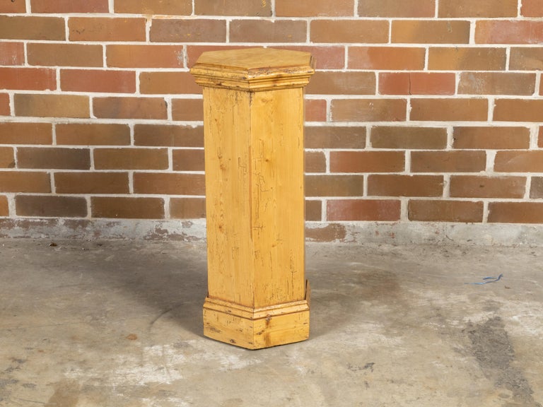 English Turn of the Century Rustic Pine Hexagonal Pedestal, circa 1900 ...