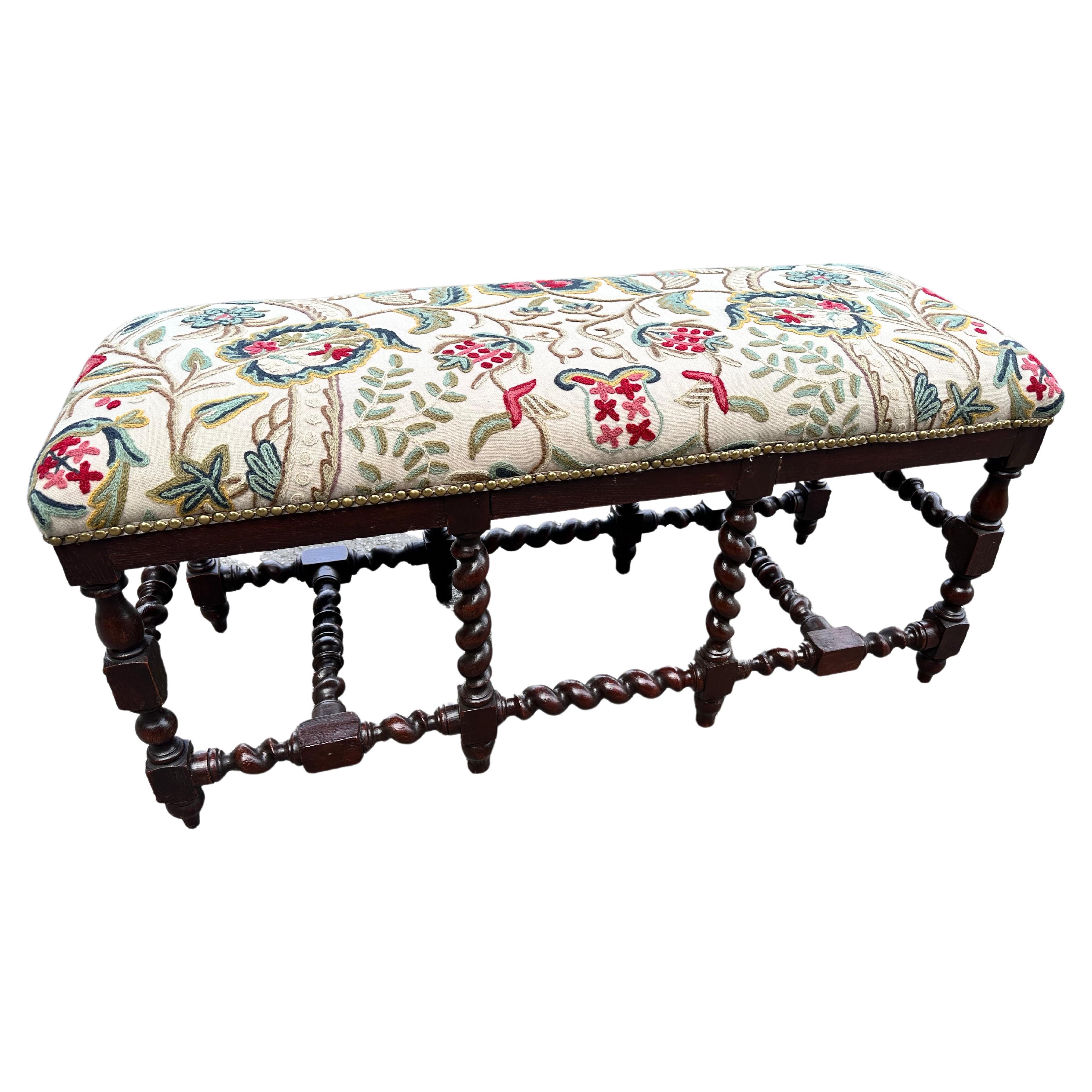 English Upholstered Bench For Sale at 1stDibs