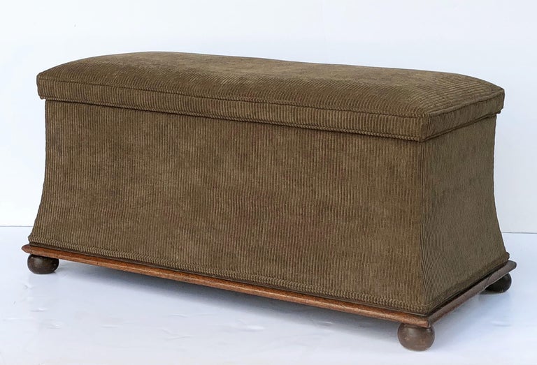English Upholstered Trunk or Pouffe Ottoman at 1stDibs | pouffe in english