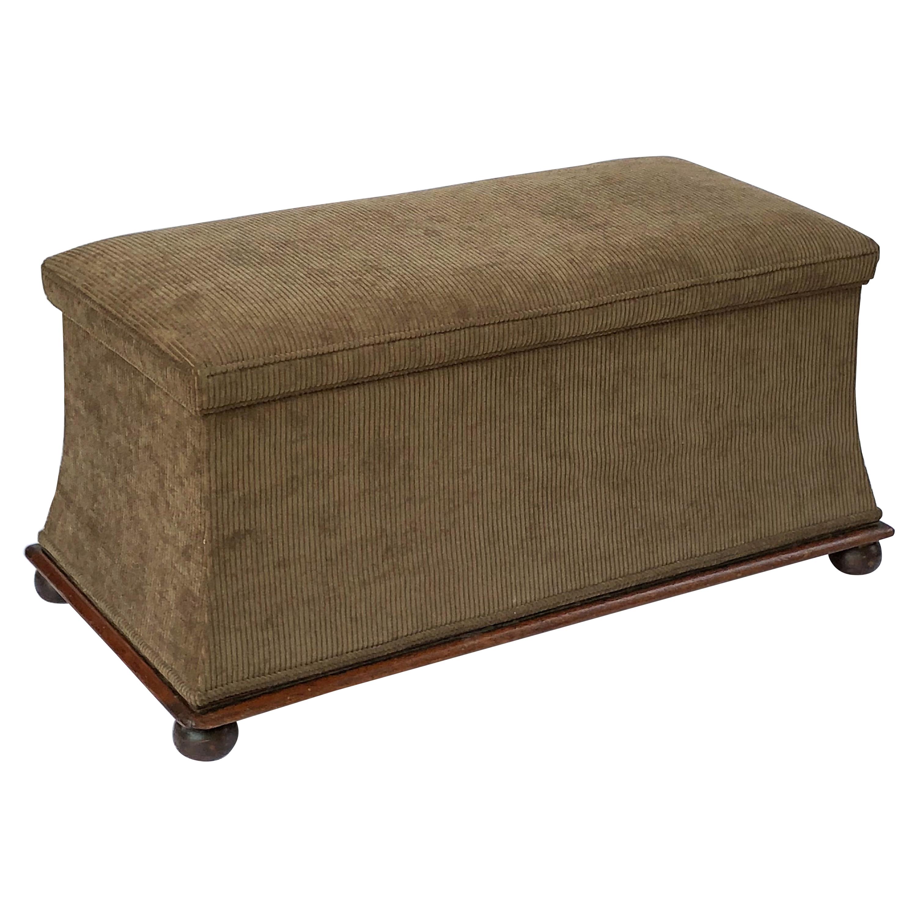 English Upholstered Trunk or Pouffe Ottoman at 1stDibs | pouffe in english