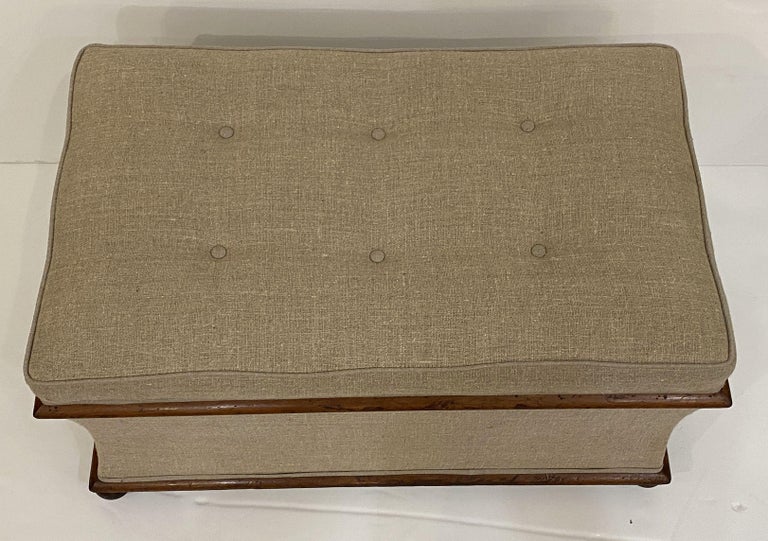 English Upholstered Trunk or Pouffe Ottoman Seat on Casters For Sale at ...