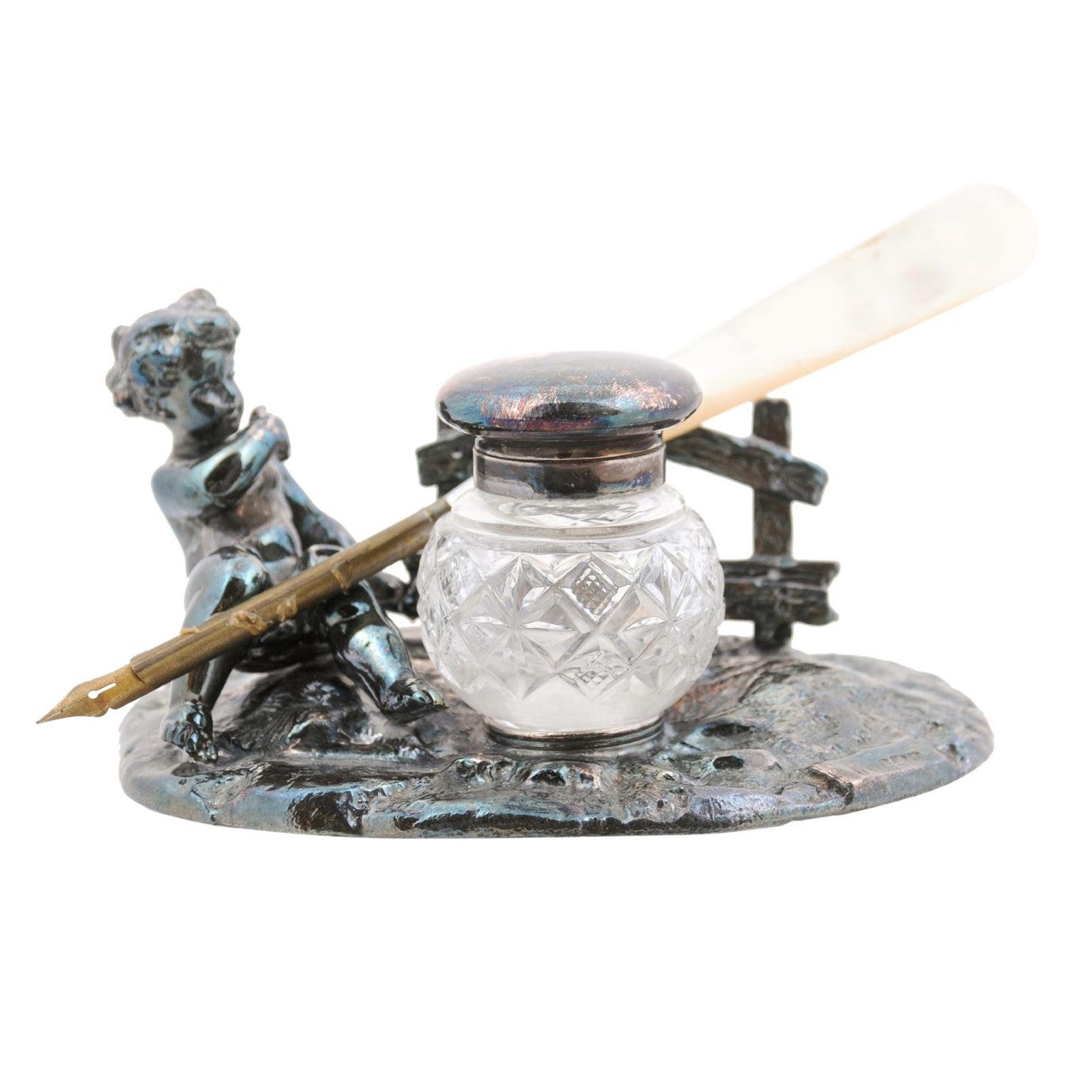 Black Forest Wood Carved Brienz Bear Inkwell German Vintage, 1890s For ...