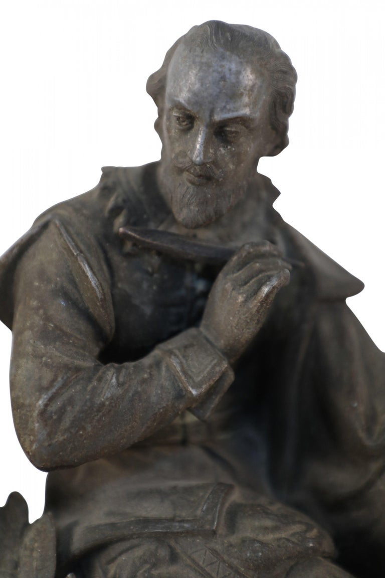 English Victorian Ansonia Clock Company Bronze Shakespeare Mantel Clock ...