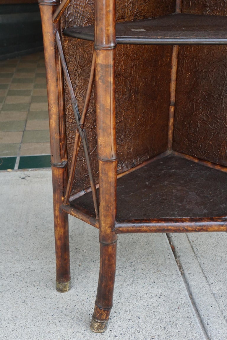 English Victorian Bamboo Corner Étagère For Sale at 1stDibs | victorian ...