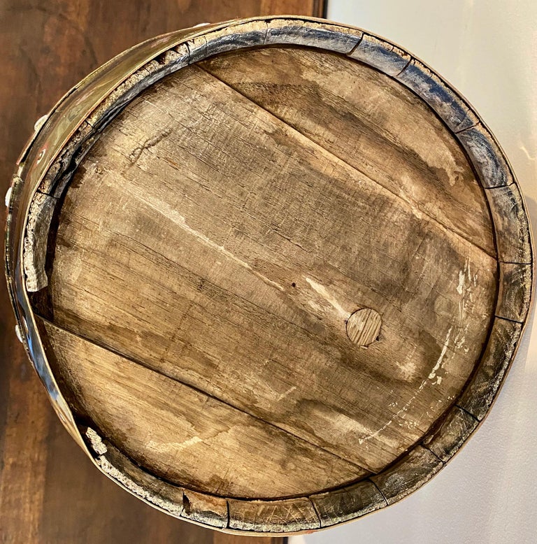 English Victorian Brass Coopered Oak Barrel, Late 19th Century For Sale ...