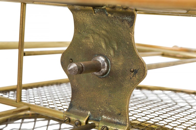 English Victorian Brass Frame and Mesh Magazine Stand For Sale at 1stDibs