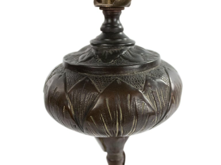 English Victorian Bronze Monkey Table Lamp For Sale at 1stDibs