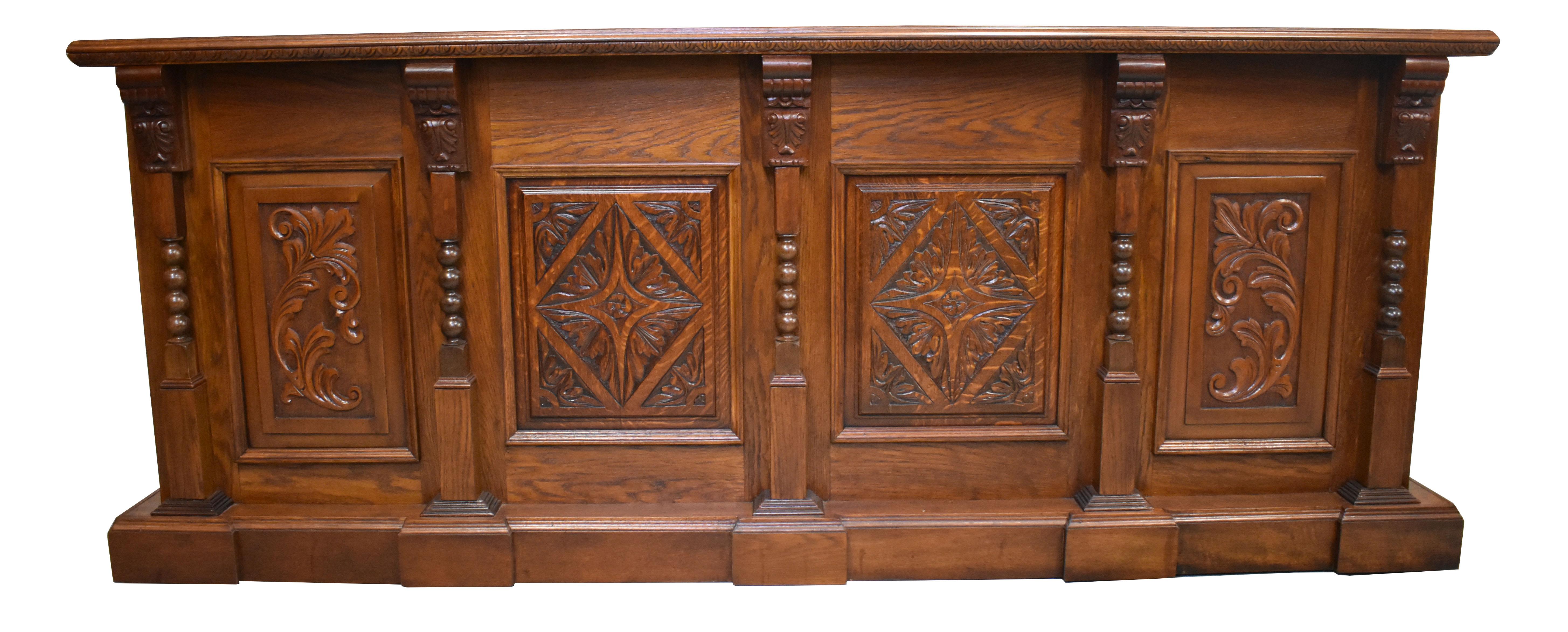 English Victorian Carved Oak Front and Back Bar at 1stDibs | front and ...