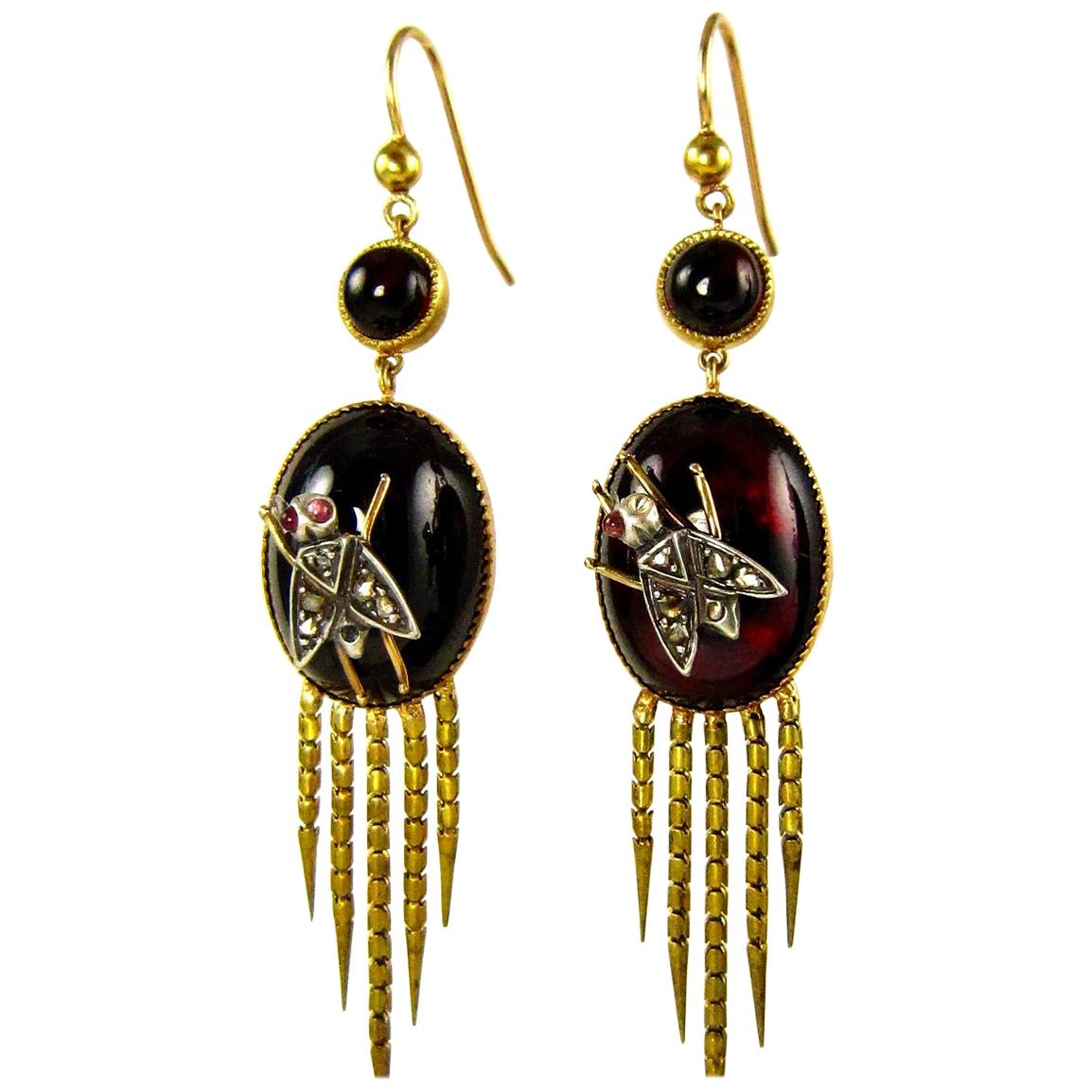 Extraordinary Bohemian Garnet Earrings at 1stDibs