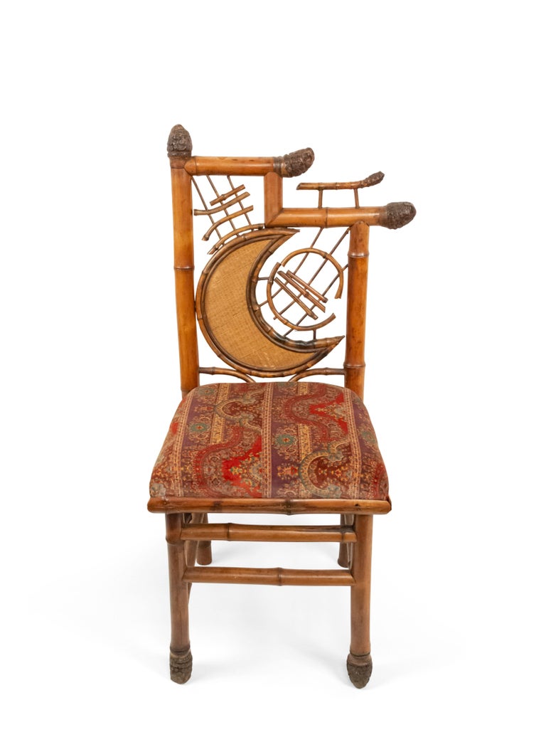 English Victorian Half Moon Bamboo Side Chairs For Sale at 1stDibs