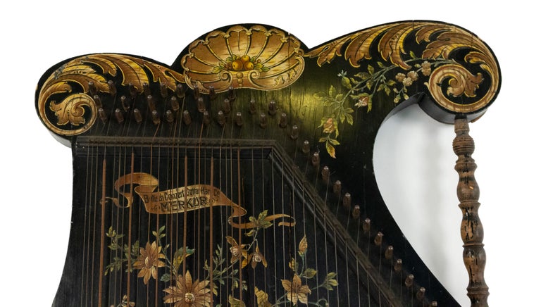 English Victorian Lacquered Zither For Sale at 1stDibs